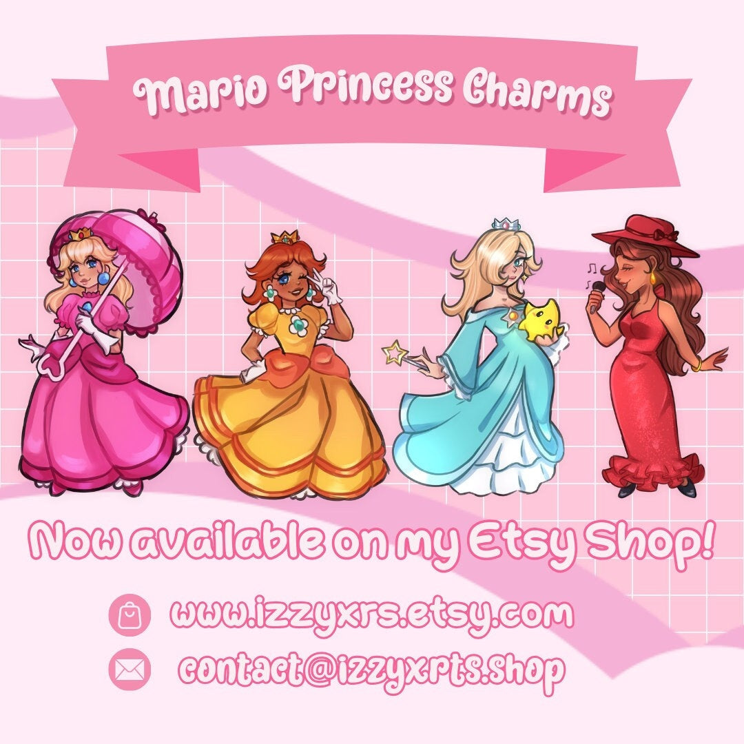 Super Mario Girls Keychains - Peach, Daisy, Rosalina, Pauline Charms ...